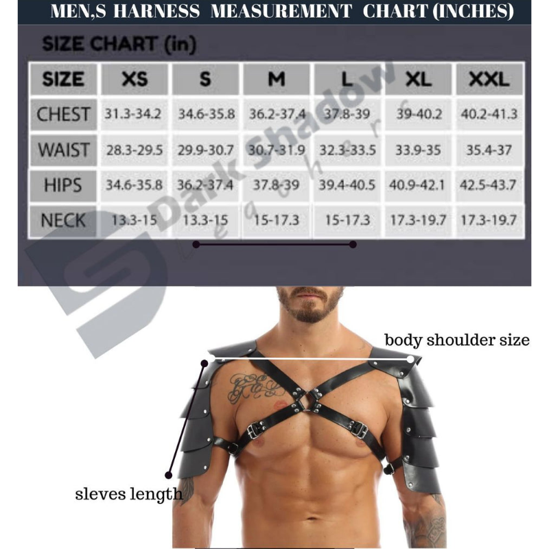 Gladiator Armor Harness Men Adjustable Shoulder Harness Man Black ...