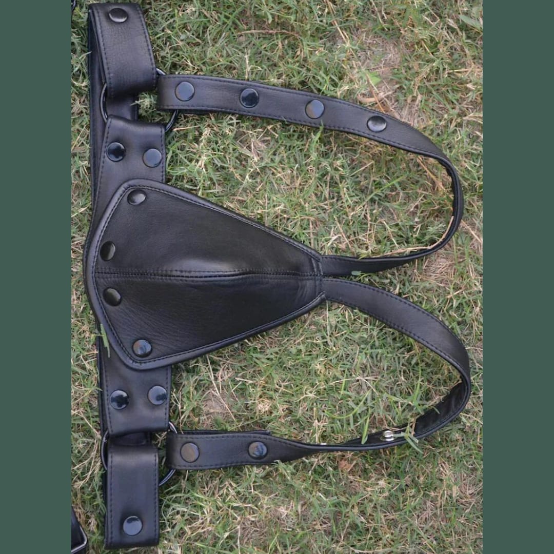 HEAVY DUTY REAL LEATHER MENS HARNESS WITH THONG JOCKSTRAP– Darkshadow ...